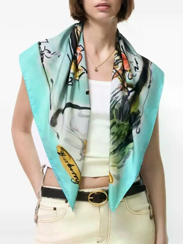 Burberry Swan Lake Silk Scarf