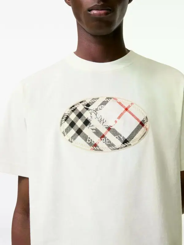 Burberry Check Knight-stamp Cotton T-shirt