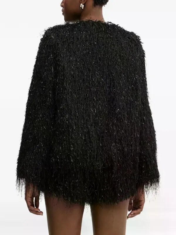 HAVEONE Shaggy-knit Metallic-thread Jacket