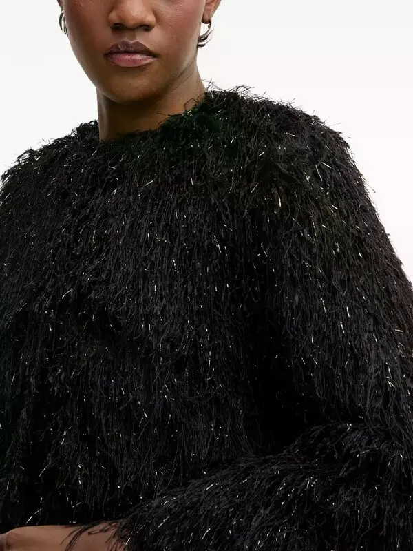 HAVEONE Shaggy-knit Metallic-thread Jacket