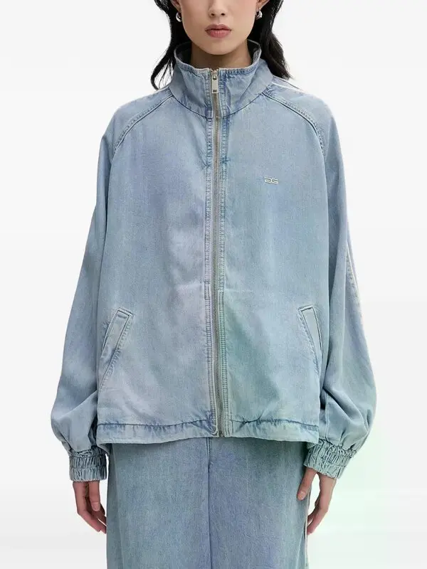 GESTUZ Gzsea Logo-embroidered High Neck Zip-up Jacket