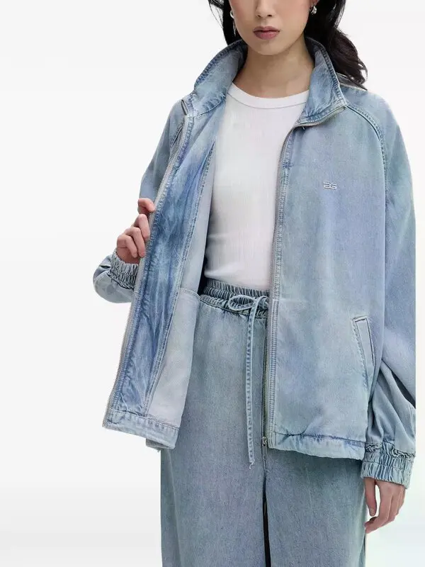 GESTUZ Gzsea Logo-embroidered High Neck Zip-up Jacket