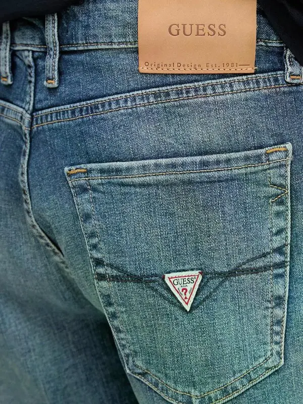 Guess Faded Effect Denim Shorts - Blue