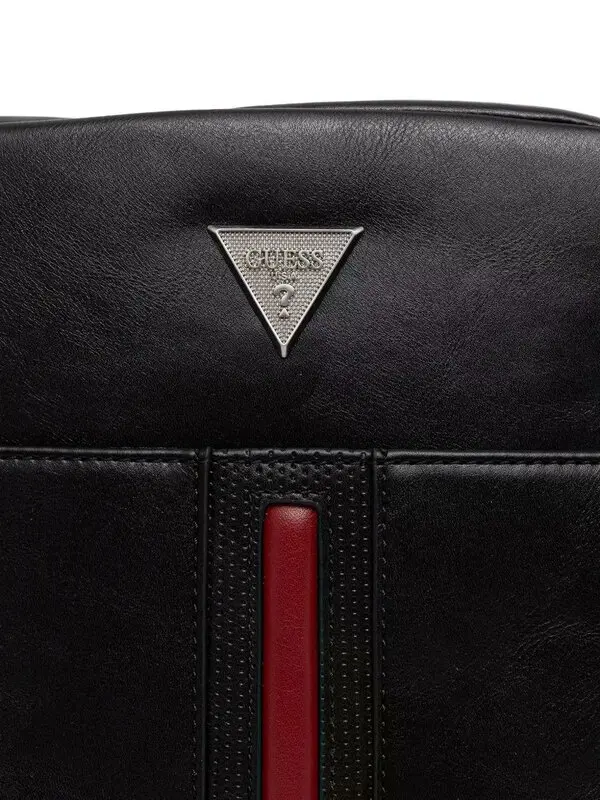 Guess Logo Plaque Striped Belt Bag