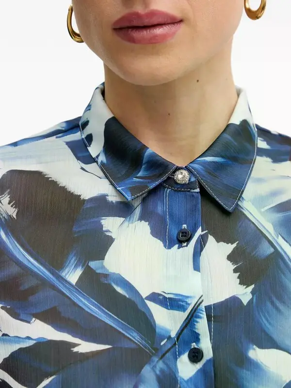 Guess Leaf-print Button-down Shirt