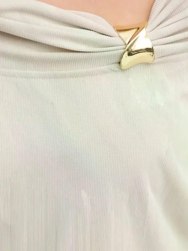 Guess Off-shoulder Hardware-detail Blouse - Neutrals