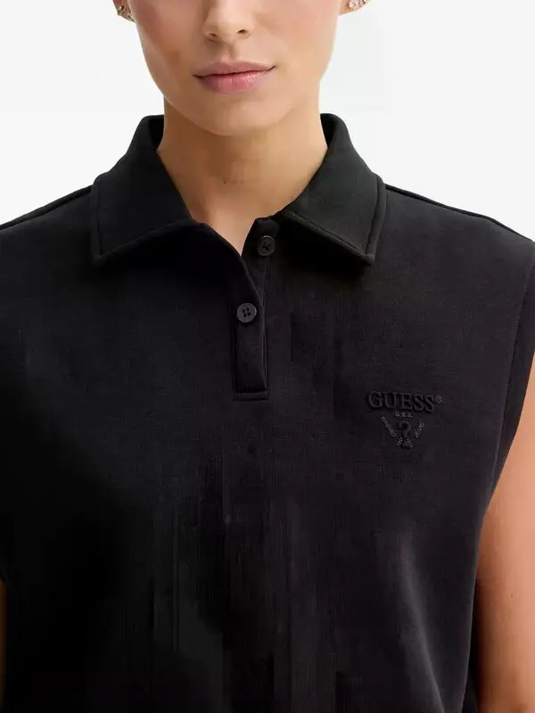 Guess Sleeveless Drawstring Hem Polo Shirt