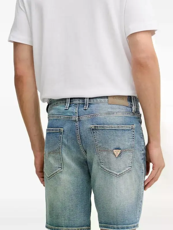 Guess Logo Patch Denim Shorts