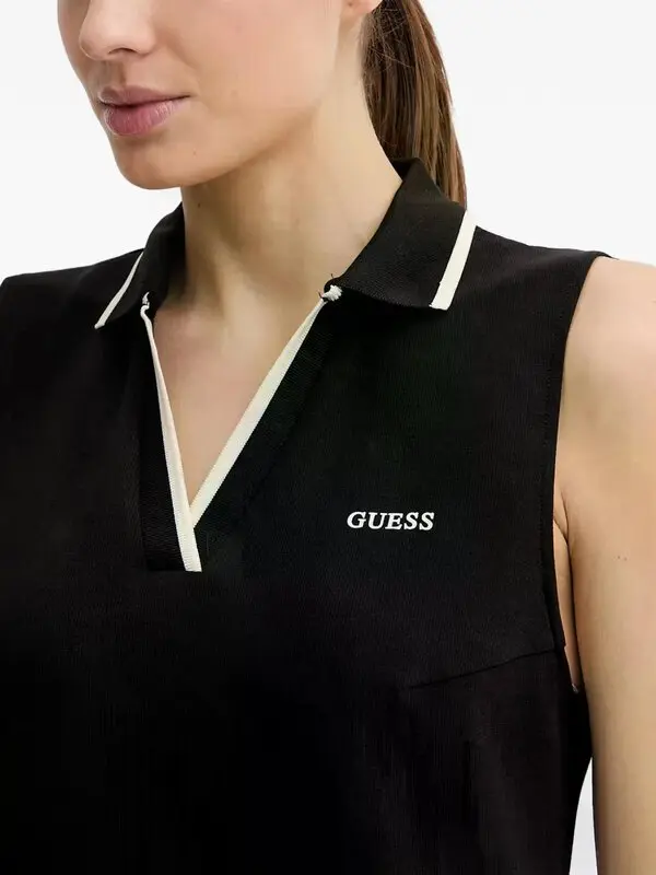 Guess Logo Plaque Sleeveless Mini Dress