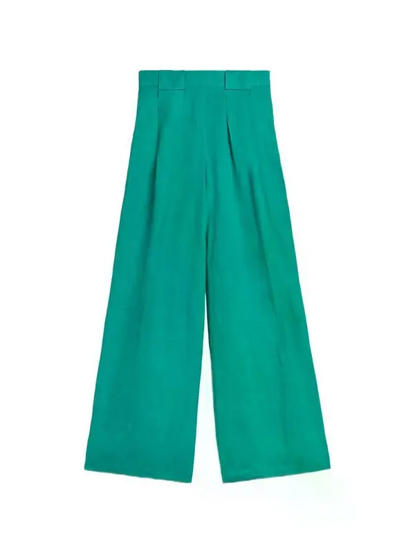 Momoni Pleated Palazzo Pants - Green