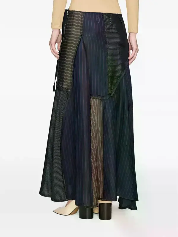 MAISON MARGIELA Patchwork Maxi Skirt - Blue