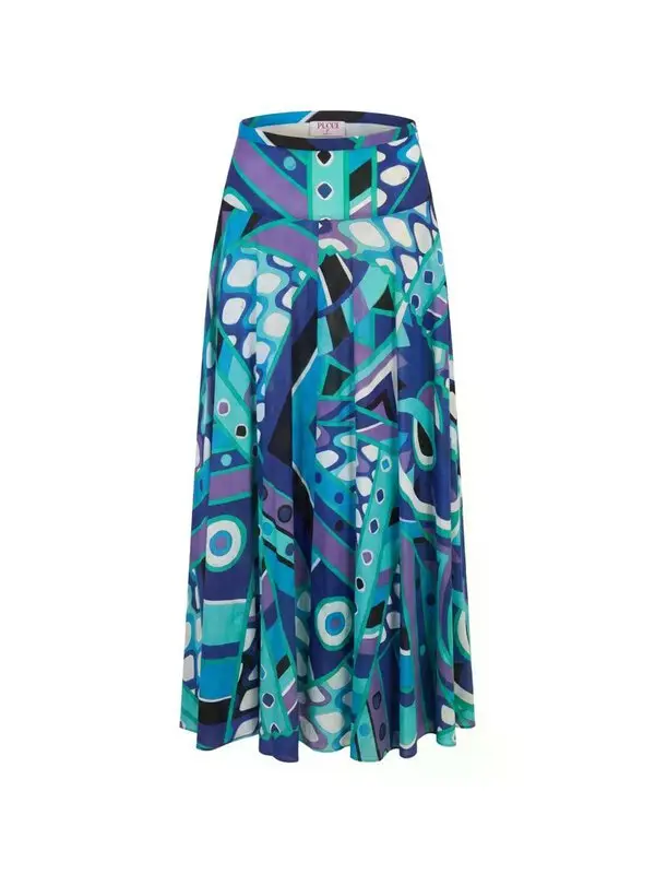 Emilio Pucci Geometric Print Cotton Skirt