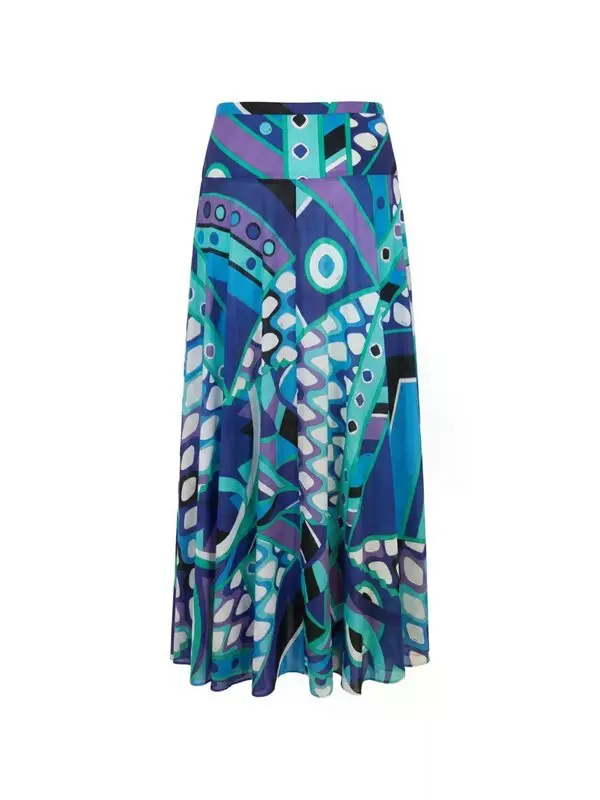 Emilio Pucci Geometric Print Cotton Skirt
