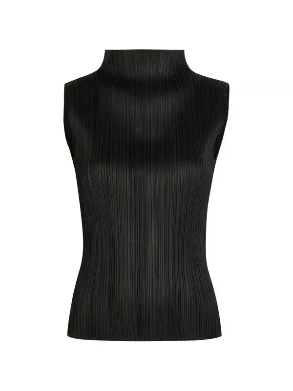 Issey Miyake Pleated High-neck Sleeveless Top