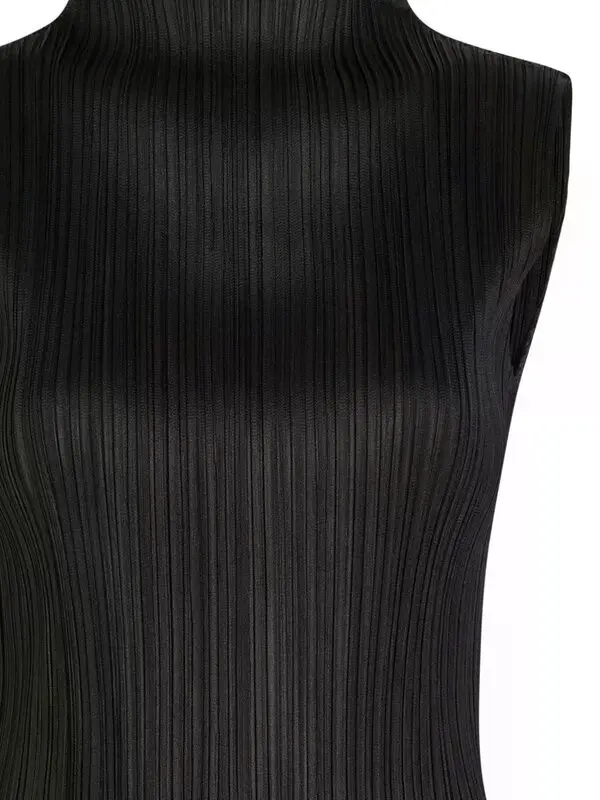 Issey Miyake Pleated High-neck Sleeveless Top