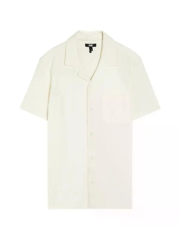 Paige Oliver Short-sleeved Ribbed-knit Shirt - Neutrals