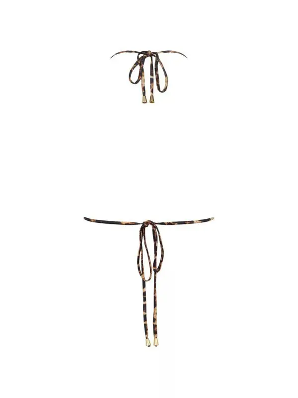 MAISON CLOSE Leopard Print Ring Detail Bikini