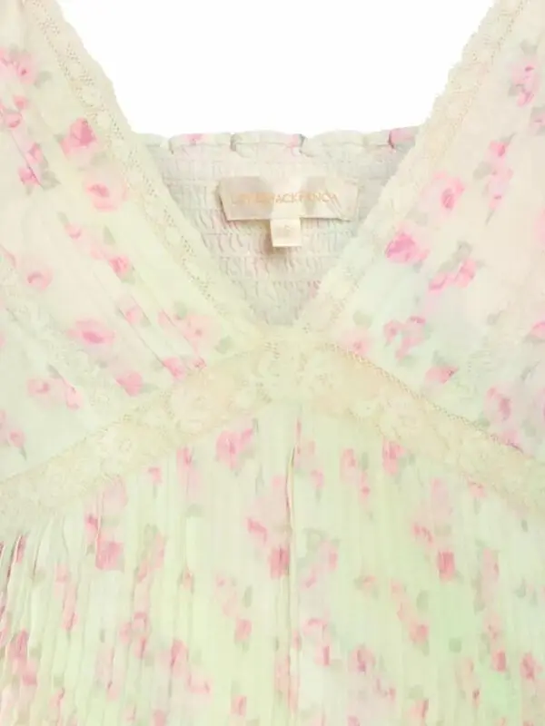 LoveShackFancy Alonna Floral-print Mini Dress - Neutrals