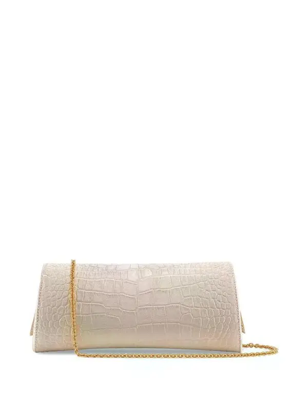 Tyler Ellis Veronica Crocodile-effect Clutch Bag - Neutrals