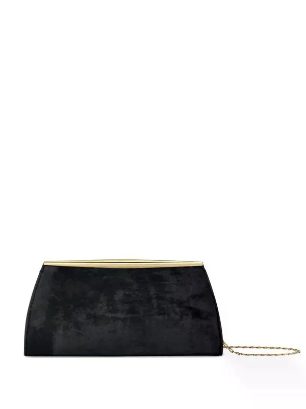 Tyler Ellis Suzannah Crushed Velvet Clutch Bag - Black
