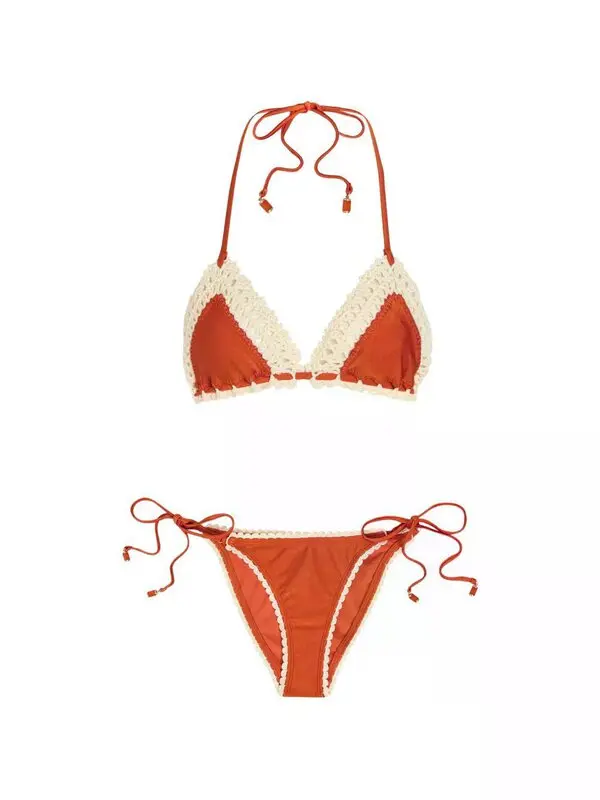 Zimmermann Mahon Crochet Trim Bikini - Orange