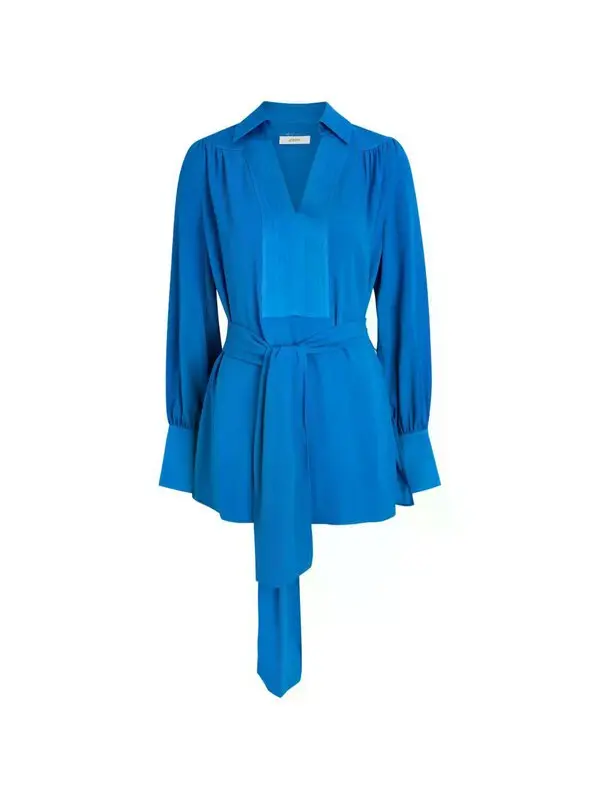 JOSEPH Belted Pintuck Detail Blouse