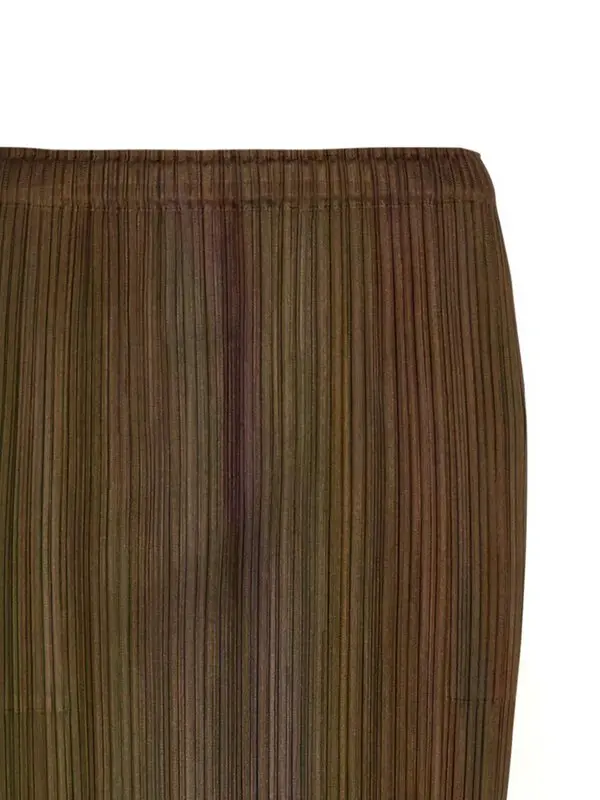 Issey Miyake Pleated Midi Skirt - Brown