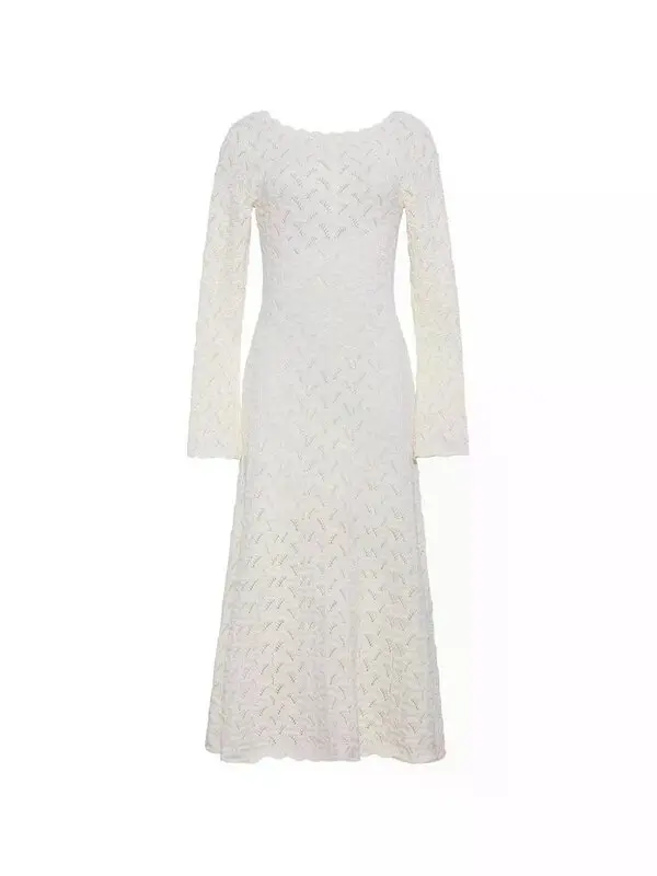 Cara Cara Pointelle-knit Scalloped Dress