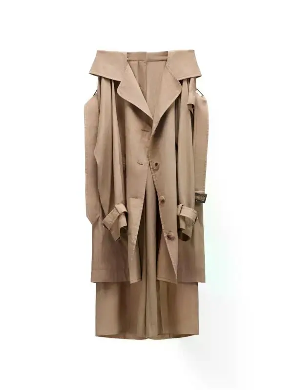 Viktor & Rolf Beige Layered Wide Leg Trousers