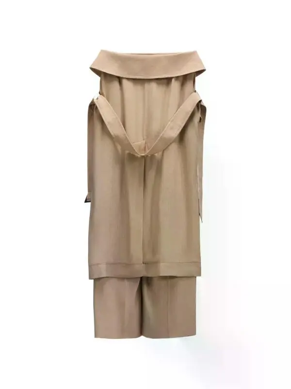 Viktor & Rolf Beige Layered Wide Leg Trousers