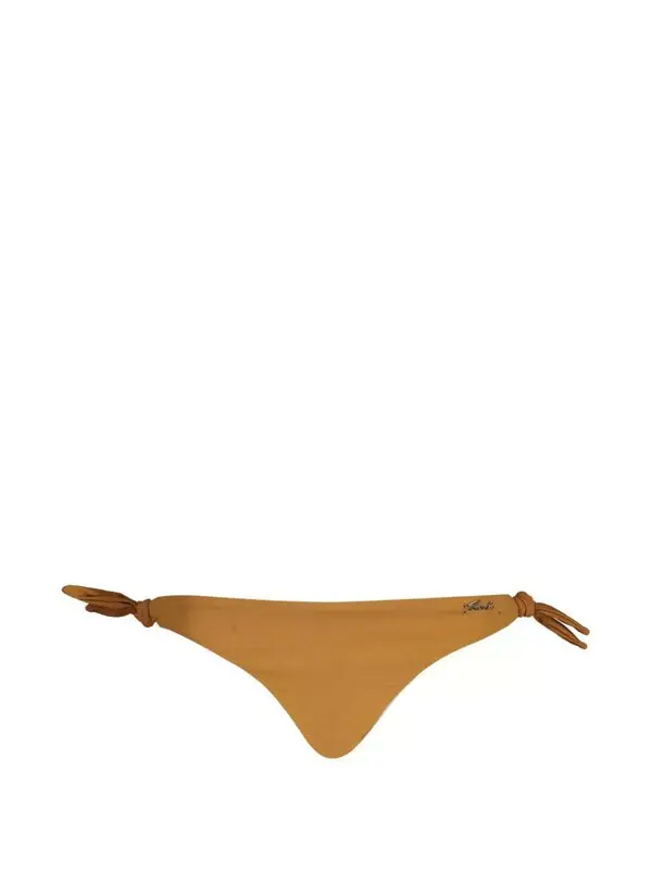 Karl Lagerfeld Side-tie Logo Plaque Bikini Bottoms - Brown