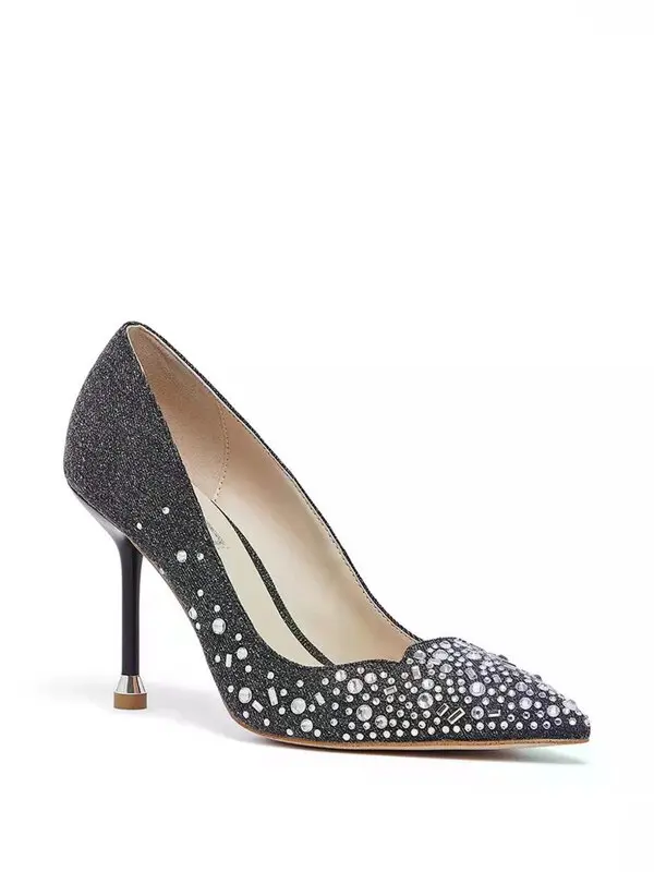 Liu Jo Denim Rhinestone-embellished Pumps - Grey