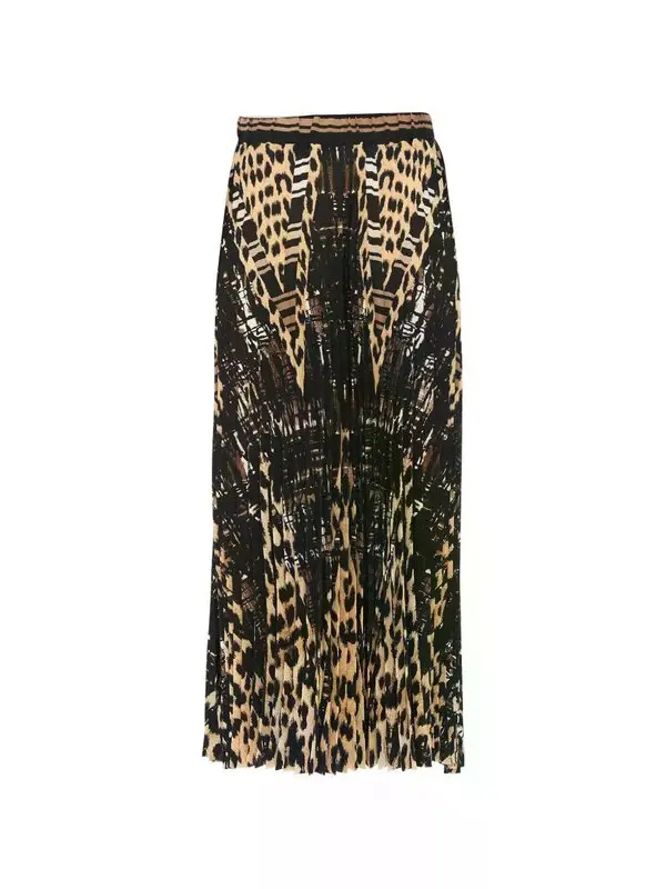 PIERRE-LOUIS MASCIA Pleated Animal-print Maxi Skirt