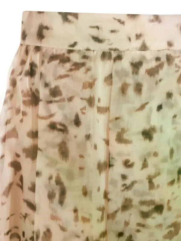 Brunello Cucinelli Animal Print Silk Midi Skirt