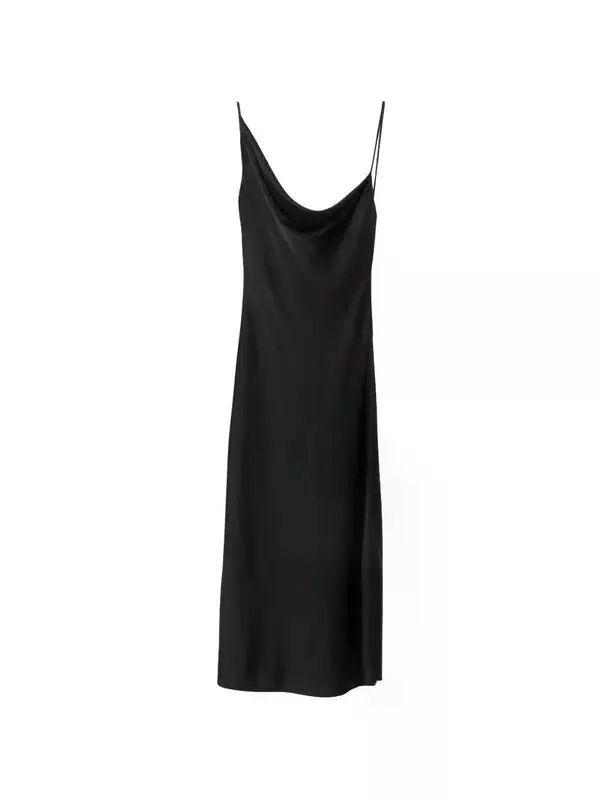 Stella McCartney Asymmetrical Cowl Neck Midi Dress - Black