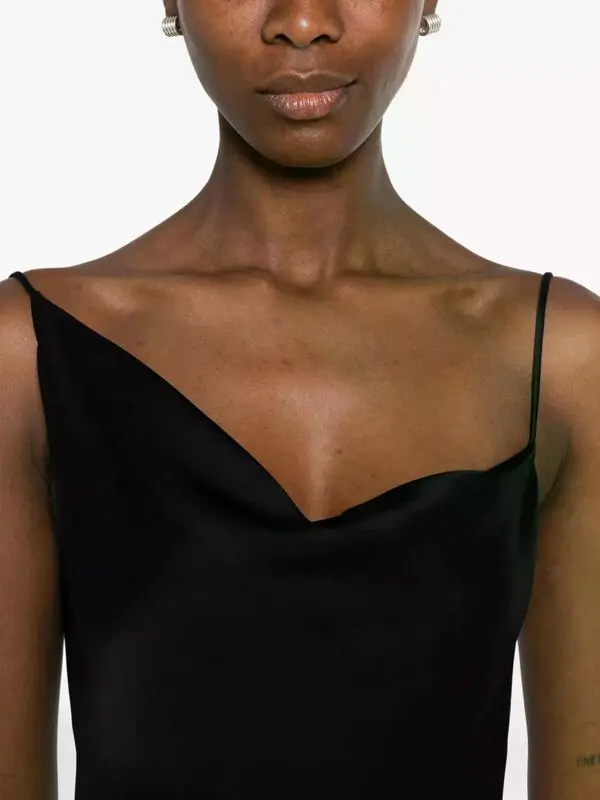 Stella McCartney Asymmetrical Cowl Neck Midi Dress - Black