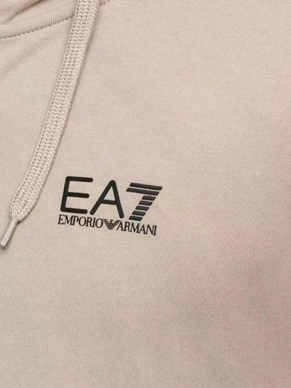 EA7 Logo-print Zip-up Hoodie - Neutrals