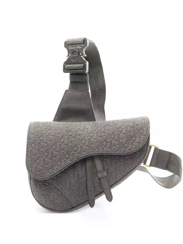 Dior 2000s X Denim Tears Saddle Leather Messenger Bag - Grey