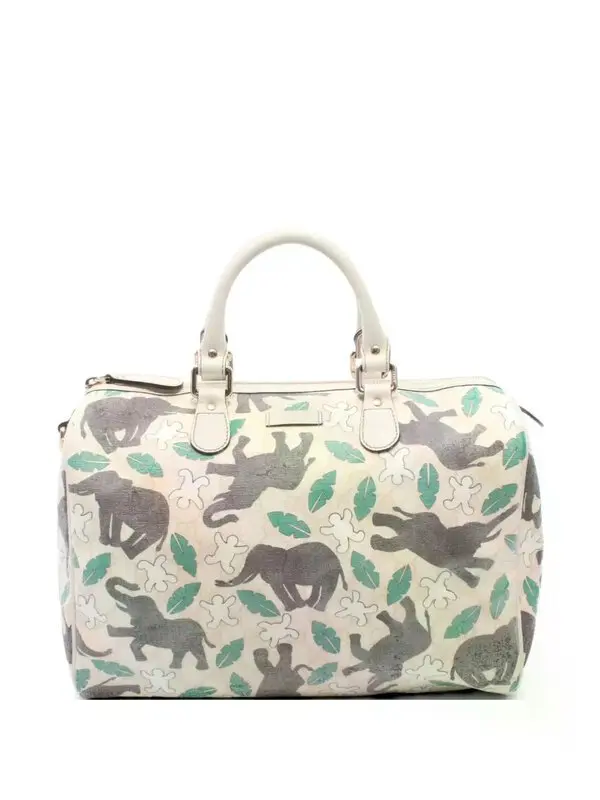 Gucci Gg Supreme Elephant Boston Bag - Neutrals