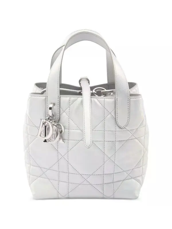 Dior Leather Tote Bag - Silver