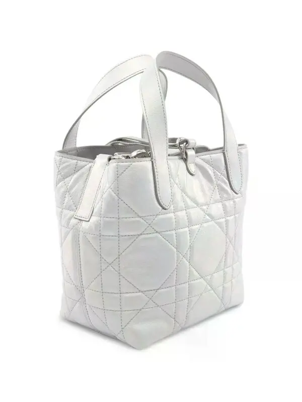Dior Leather Tote Bag - Silver