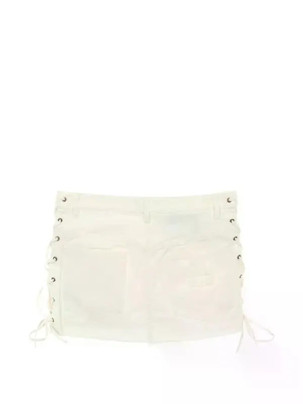 Miu Miu Lace-up Denim Mini Skirt