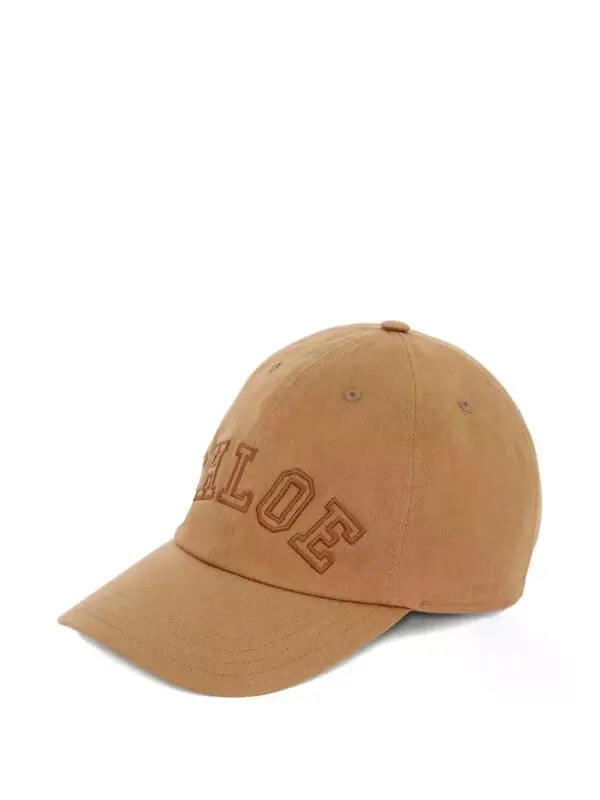 Chloé Logo Embroidered Cap - Neutrals