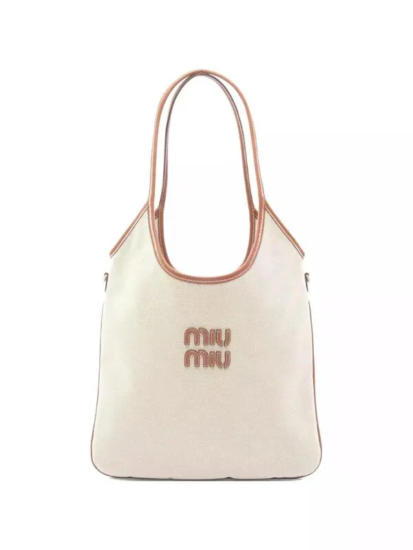 Miu Miu Logo-embroidered Tote Bag