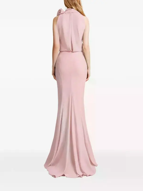 GEMY MAALOUF Floral Draped Crepe Dress