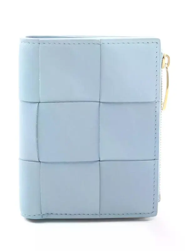 Bottega Veneta 2010s Cassette Maxi Intrecciato Bi-fold Wallet - Blue