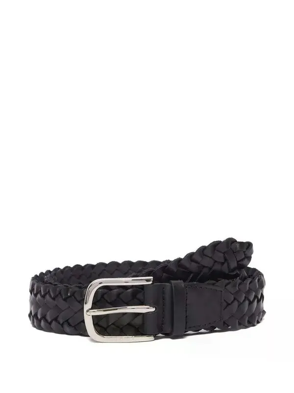 Orciani Braided Leather Belt - Black