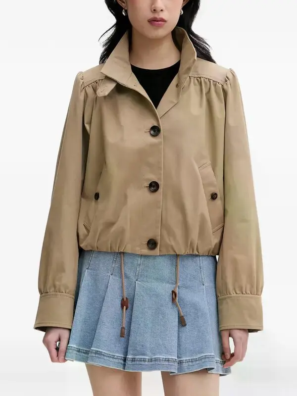 Miss Sixty Gathered Button-up Trench Jacket