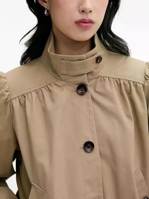 Miss Sixty Gathered Button-up Trench Jacket