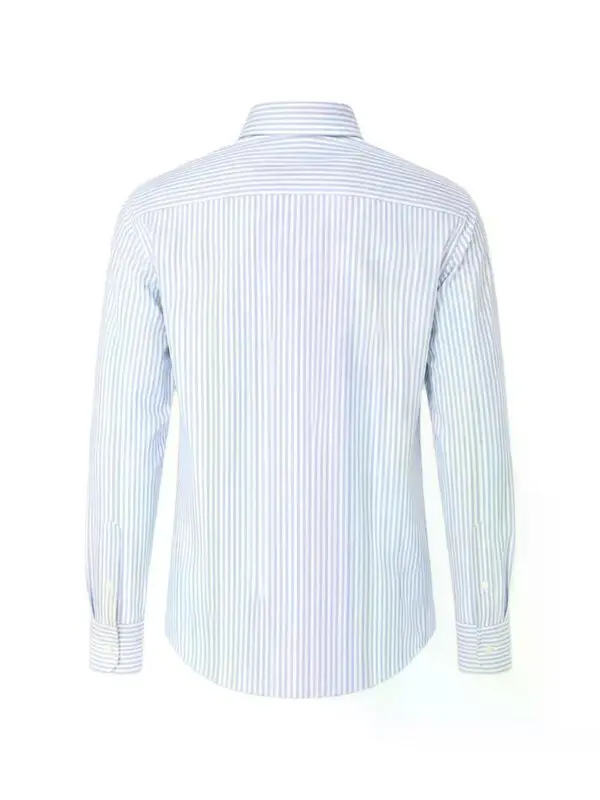 TRAIANO MILANO Vertical-stripe Long-sleeve Shirt - Blue
